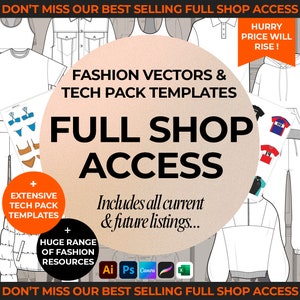 Activewear Streetwear Vector Mockup Fashion Tech Pack Template Clothing ...