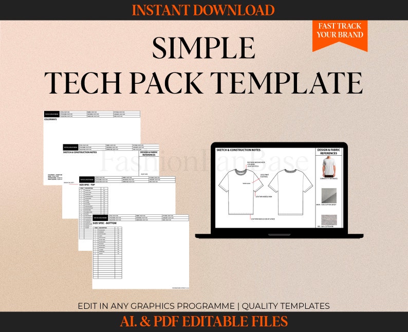 Simple Tech Pack Template Fashion Tech Pack Template Kit Hoodie Tech ...