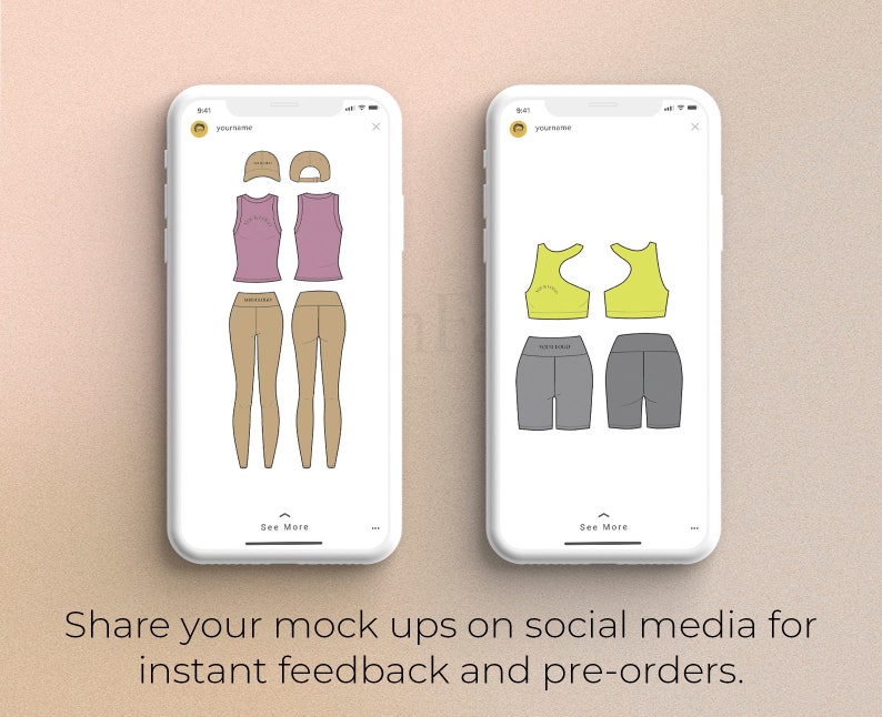 Activewear Streetwear Vector Mockup Fashion Tech Pack Template Clothing ...