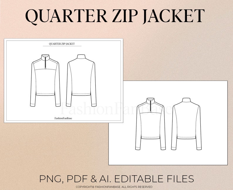 Quarter Zip Jacket Tech Drawing Sweater Drawing Streetwear Tech Pack ...