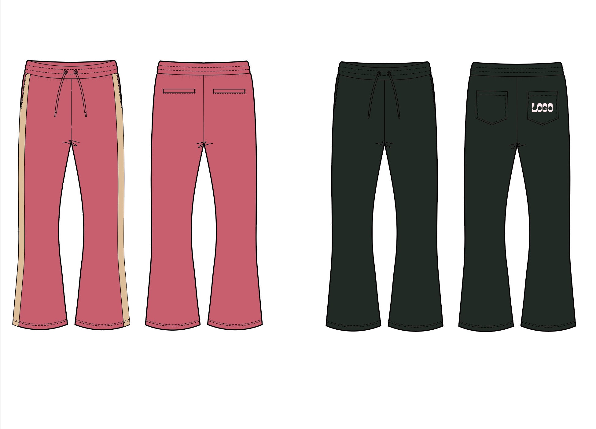 Flared Joggers Tech Drawings Sweatpant Drawing Streetwear Tech Pack ...