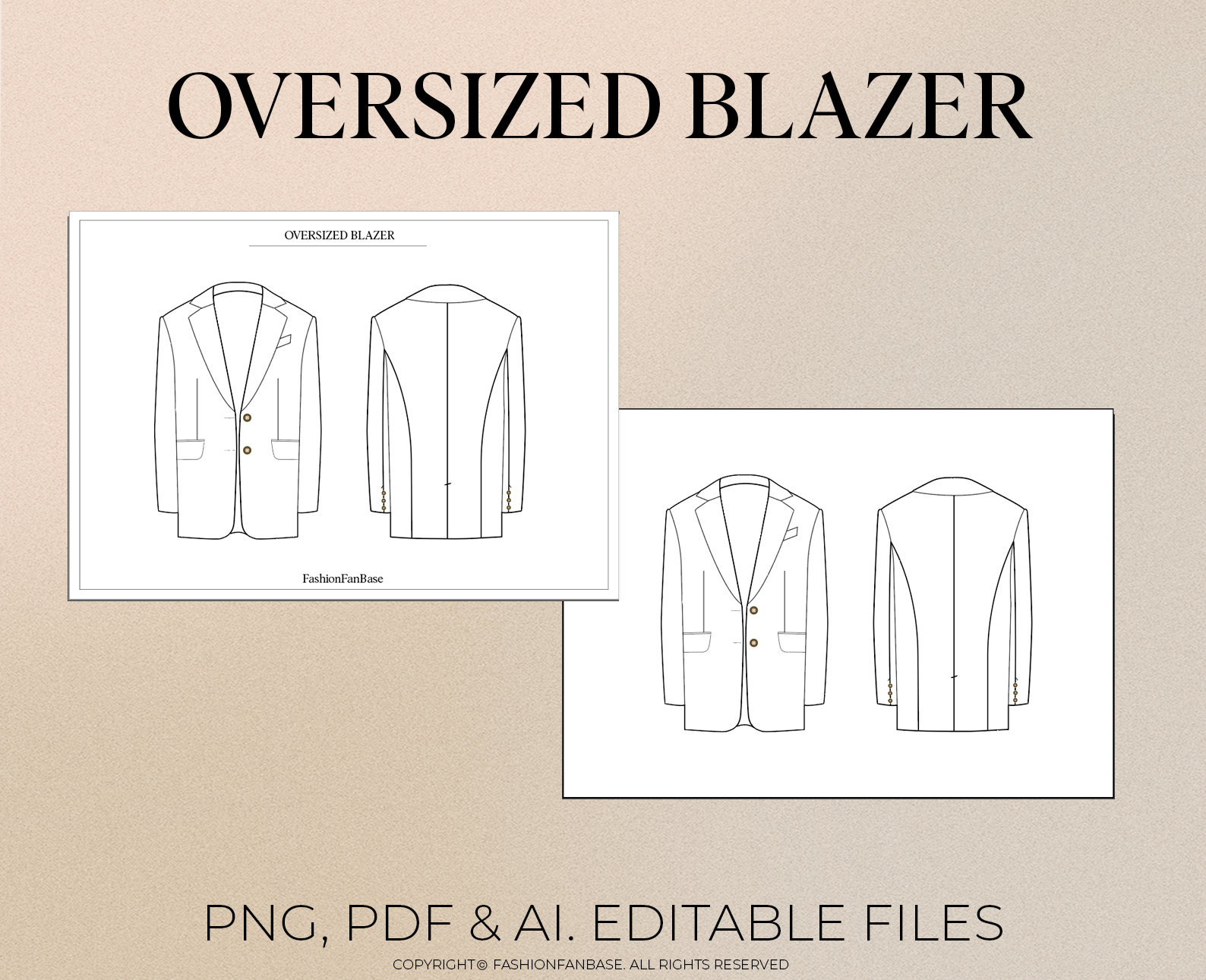 Oversized Blazer Drawing Unisex Jacket Sketch Streetwear Drawing Tech ...