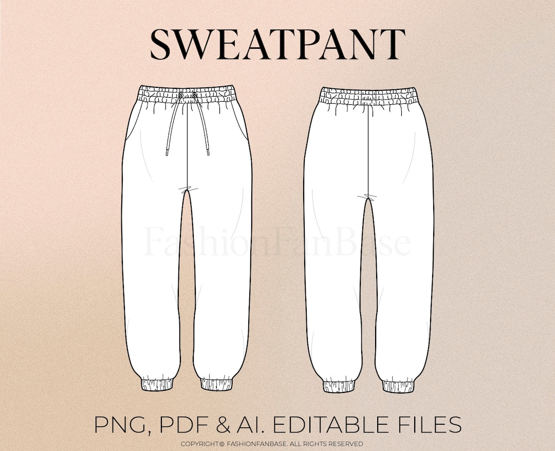 Sweatpant Tech Drawing Streetwear Vector Jogger Drawing Streetwear Tech ...
