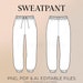 Sweatpant Tech Drawing Streetwear Vector Jogger Drawing Streetwear Tech ...