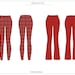 Crop Pants Vector Streetwear Tailored Pant Drawing Fashion Flat Tech ...