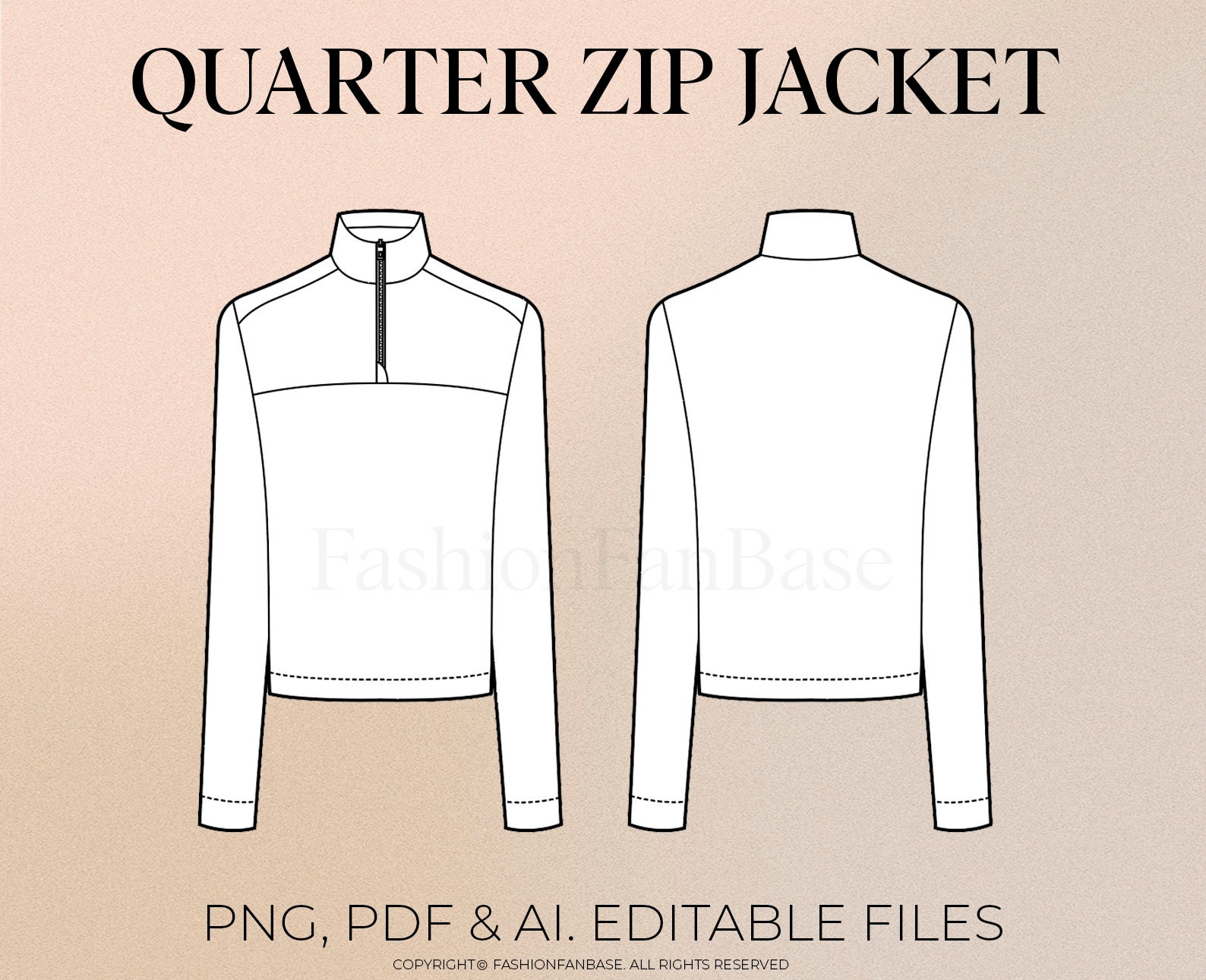 Quarter Zip Jacket Tech Drawing Sweater Drawing Streetwear Tech Pack ...