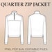 Quarter Zip Jacket Tech Drawing Sweater Drawing Streetwear Tech Pack ...