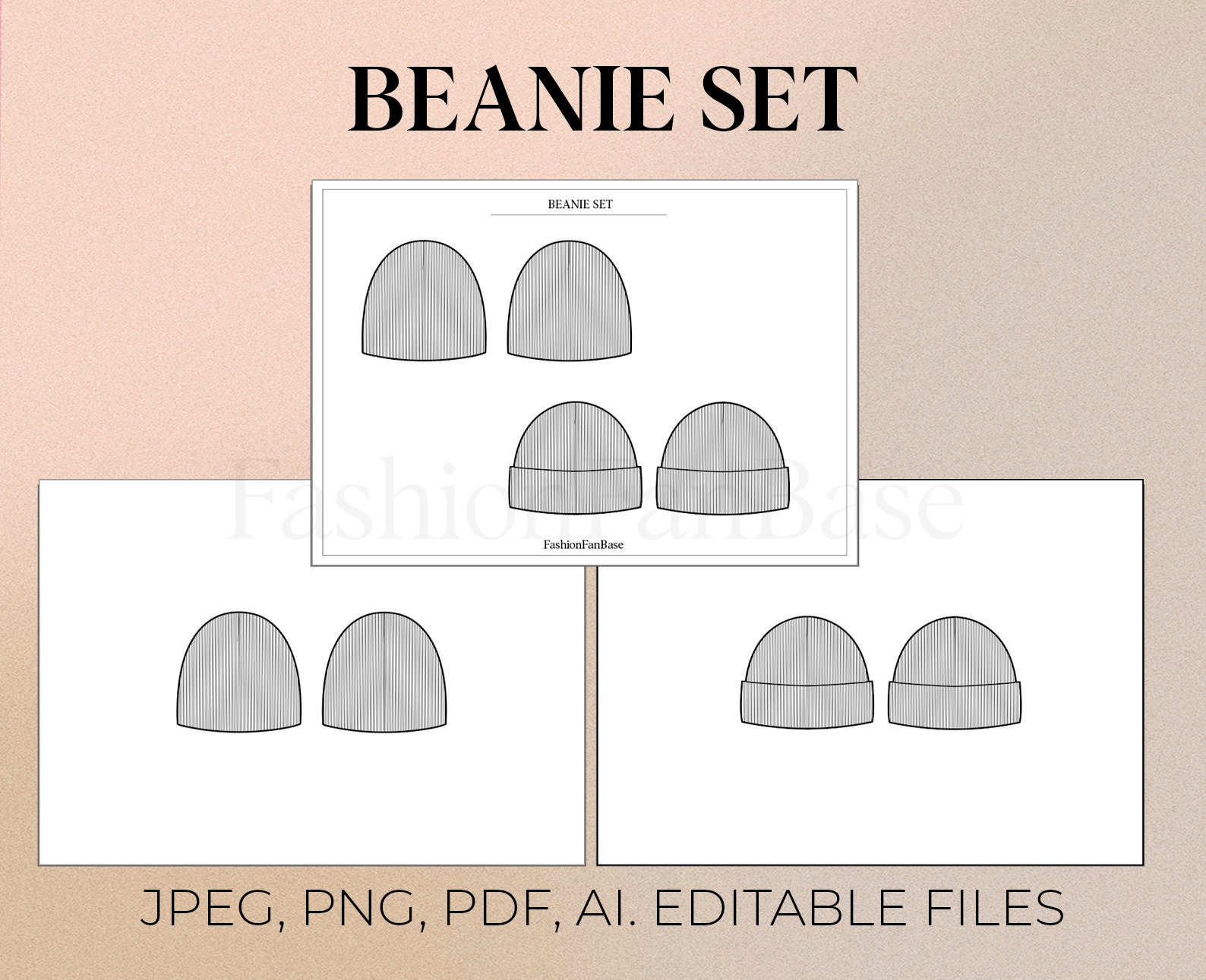 Beanie Drawing Stocking Cap Fashion Flat Streetwear Drawing - Etsy ...
