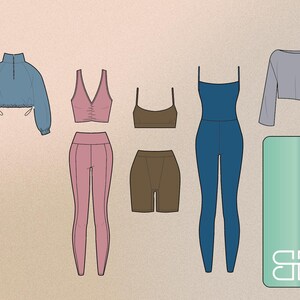 Activewear Streetwear Vector Mockup Fashion Tech Pack Template Clothing ...