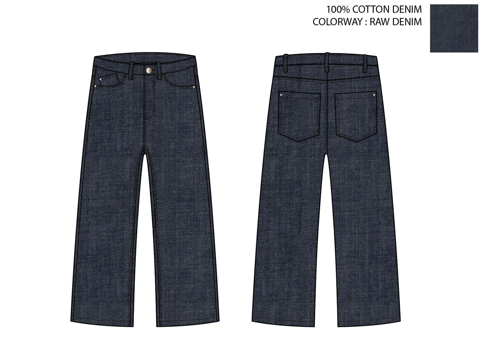 Oversized Baggy Jeans Vector Unisex Jeans Drawing Fashion Flat ...