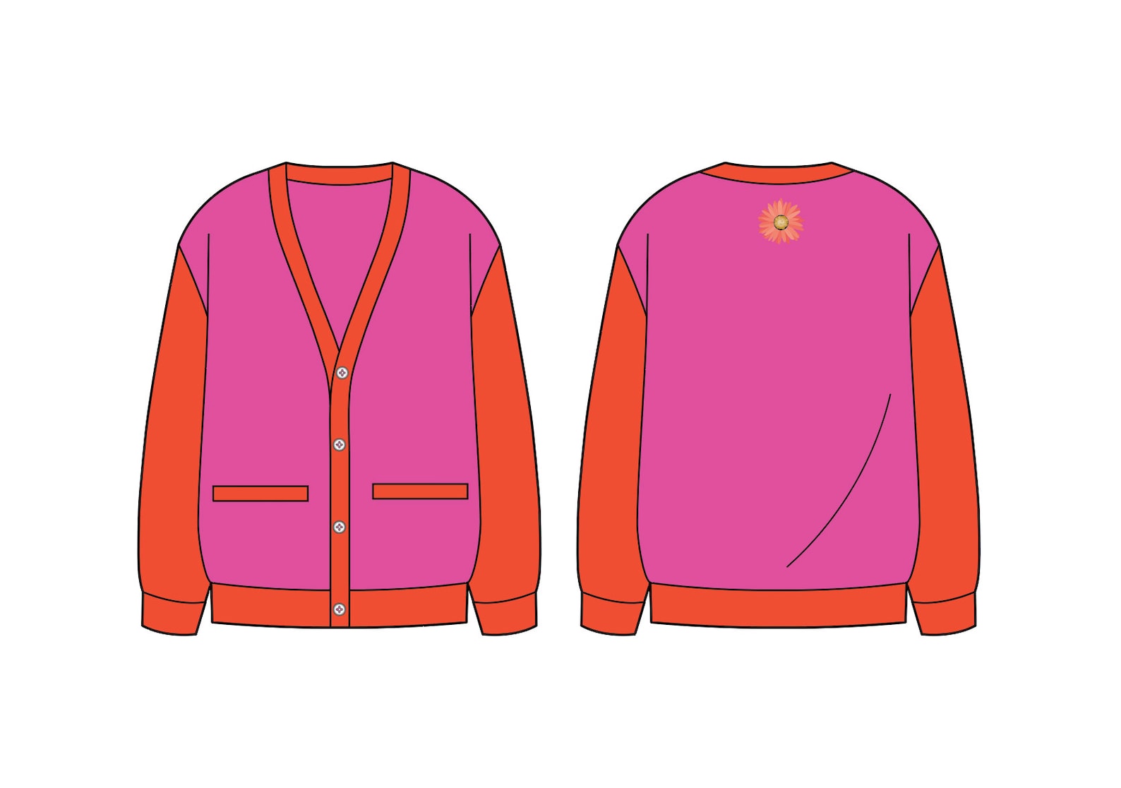 Cardigan Drawing Streetwear Vector Sweater Drawing Streetwear Tech Pack ...