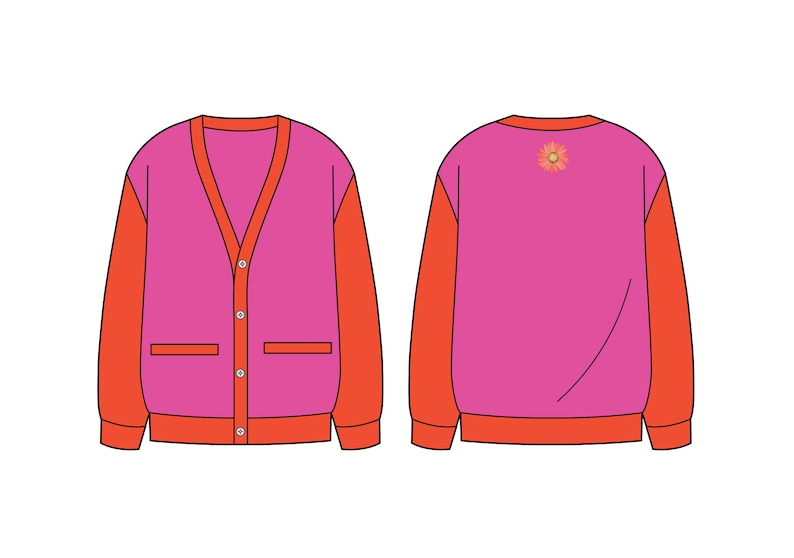 Cardigan Drawing Streetwear Vector Sweater Drawing Streetwear Tech Pack ...