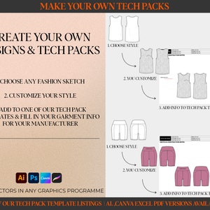Simple Fashion Tech Pack Template Canva Tech Pack Template Canva ...