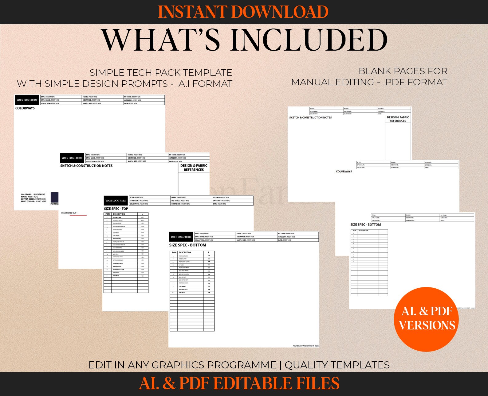 Simple Tech Pack Template Fashion Tech Pack Template Kit Hoodie Tech ...