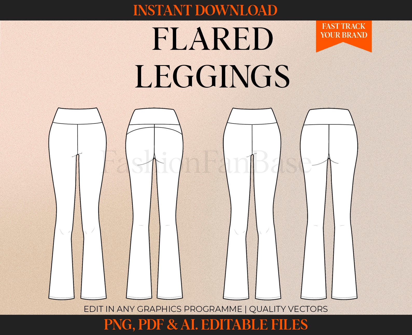 Flared Legging Drawing Yoga Legging Vector Yoga Pants Activewear ...