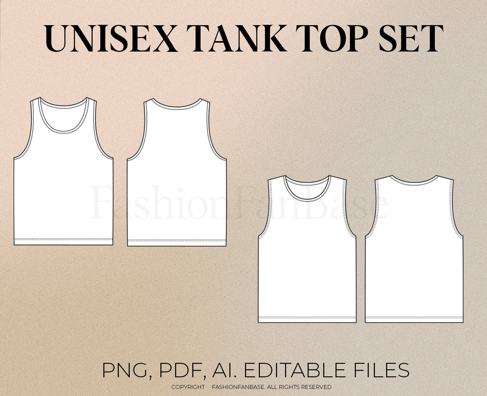 Unisex Tank Tech Drawings Tank Top Fashion Flat Singlet Drawing ...