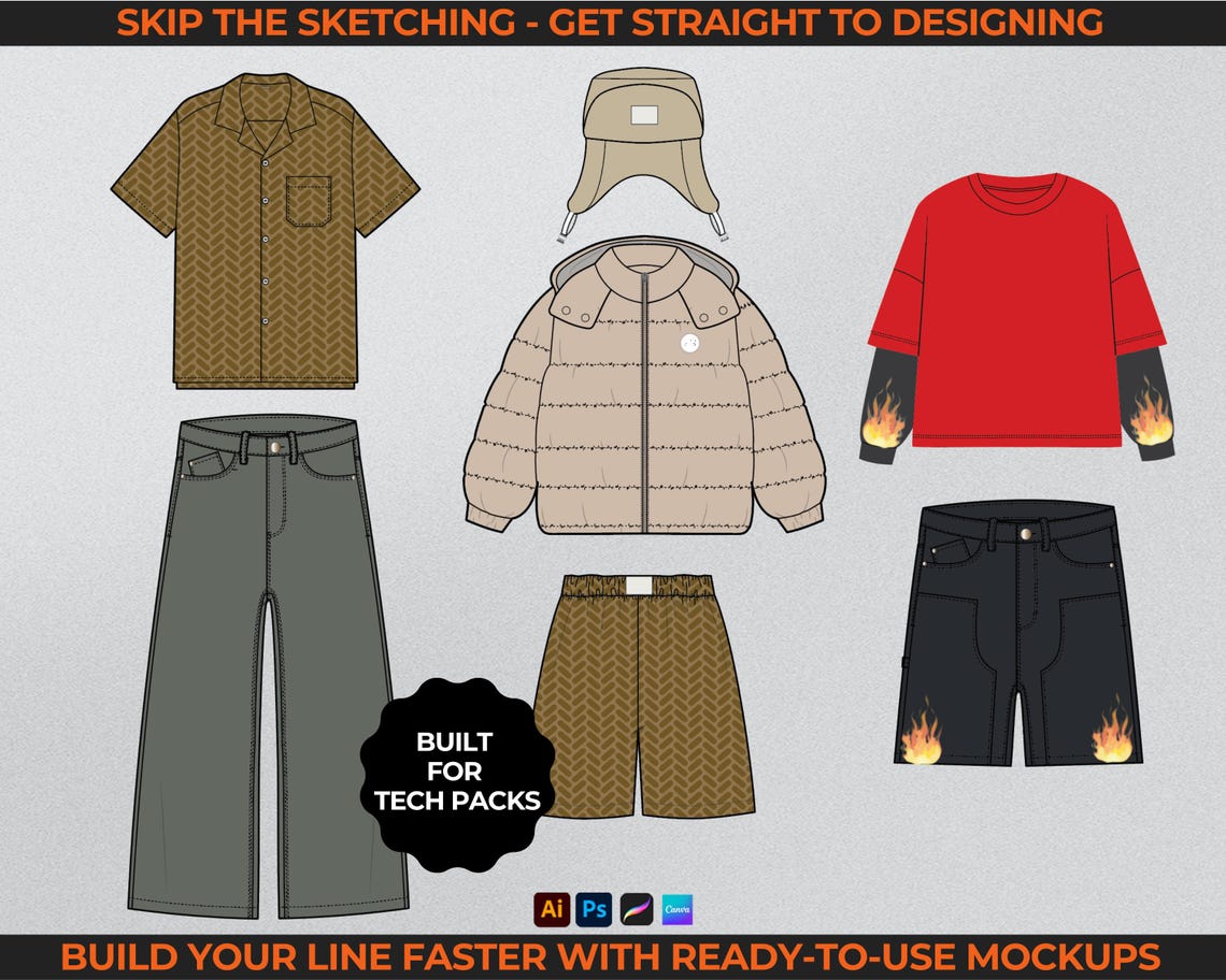 500+ Streetwear Vectors + BONUS Tech Pack Template + Launch Guide ...