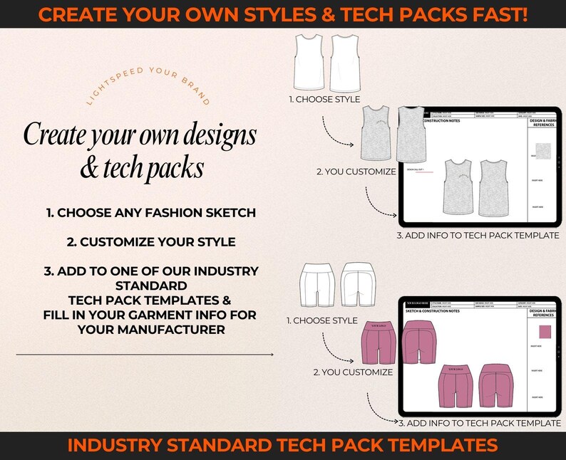 Fashion Tech Pack Template Google Sheet Excel Tech Pack Excel Fashion ...