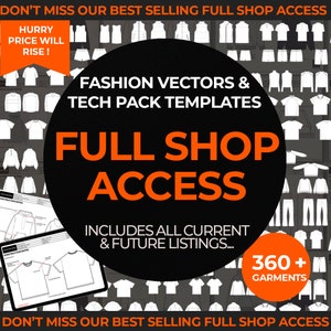 Streetwear Vector Mega Mockup Pack Fashion Tech Pack Template Clothing ...