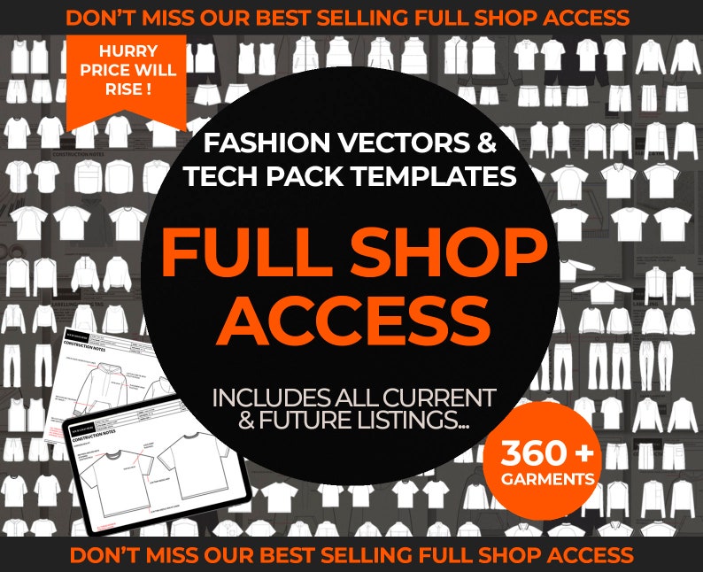 Streetwear Vector Mega Mockup Pack Fashion Tech Pack Template Clothing ...