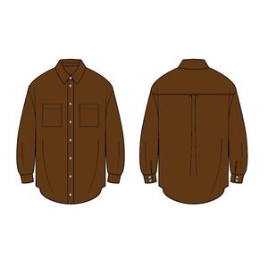 Unisex Shirt Drawing Tailored Shirt Sketch Streetwear Drawing Tech Pack ...