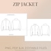 Zip up Jacket Tech Drawing Sweater Drawing Streetwear Tech Pack ...
