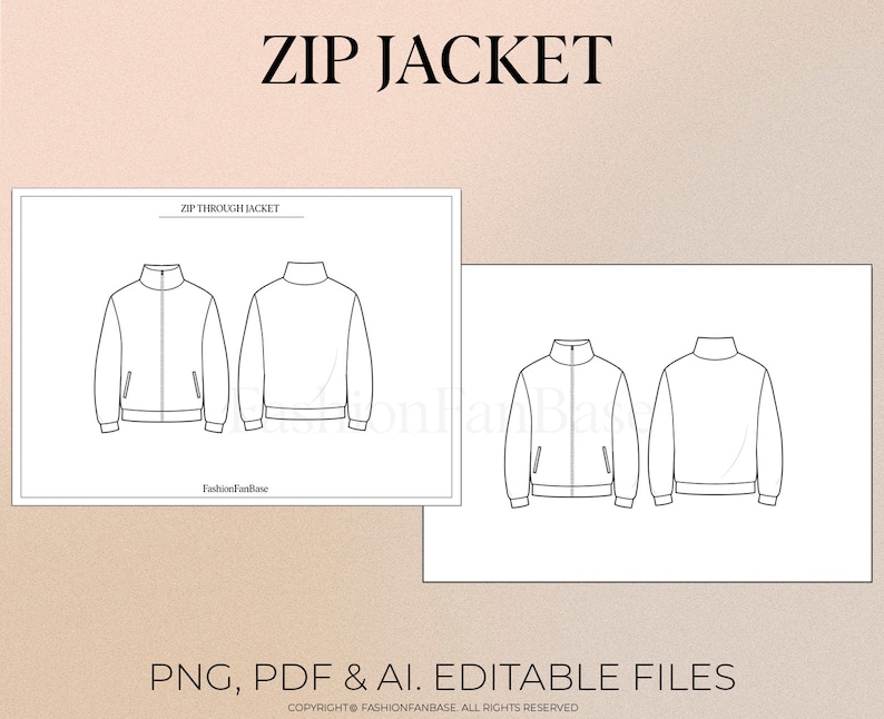 Zip up Jacket Tech Drawing Sweater Drawing Streetwear Tech Pack ...