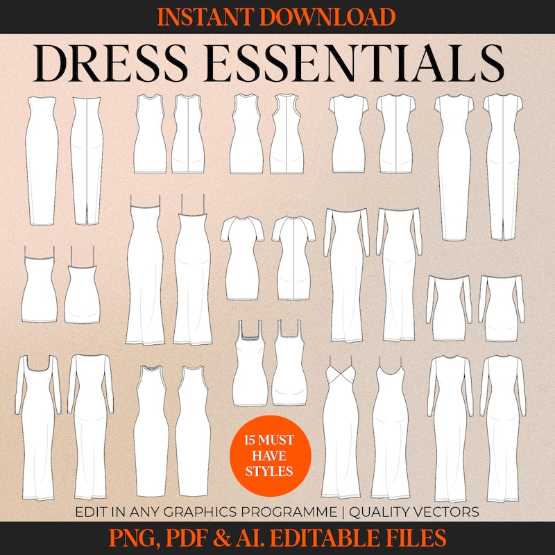 Women Dresses Tech Pack - Etsy