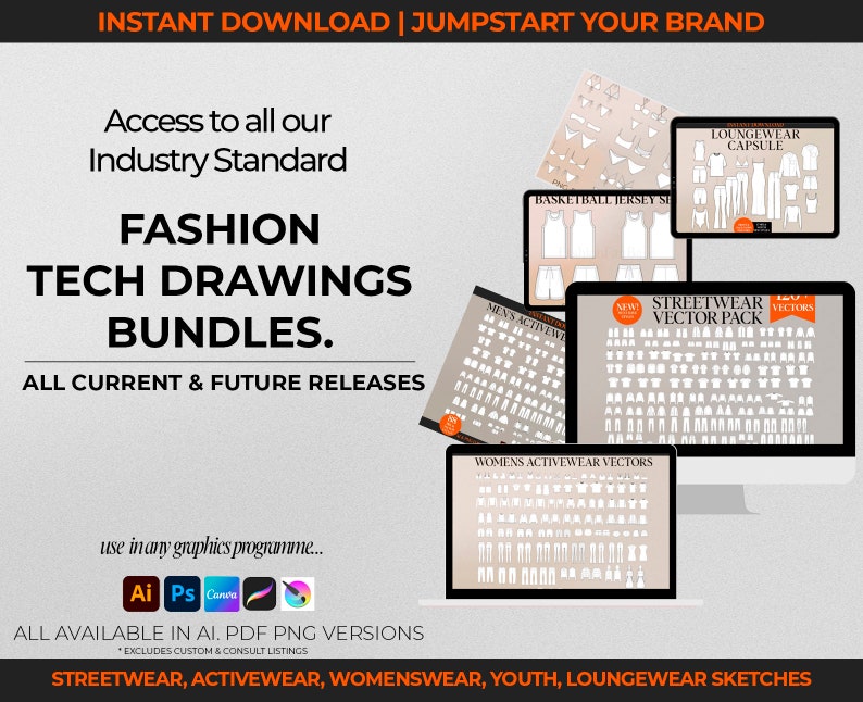 Streetwear Vector Fashion Tech Pack Template Men Fashion Design ...