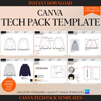 Activewear Streetwear Vector Mockup Fashion Tech Pack Template Clothing ...