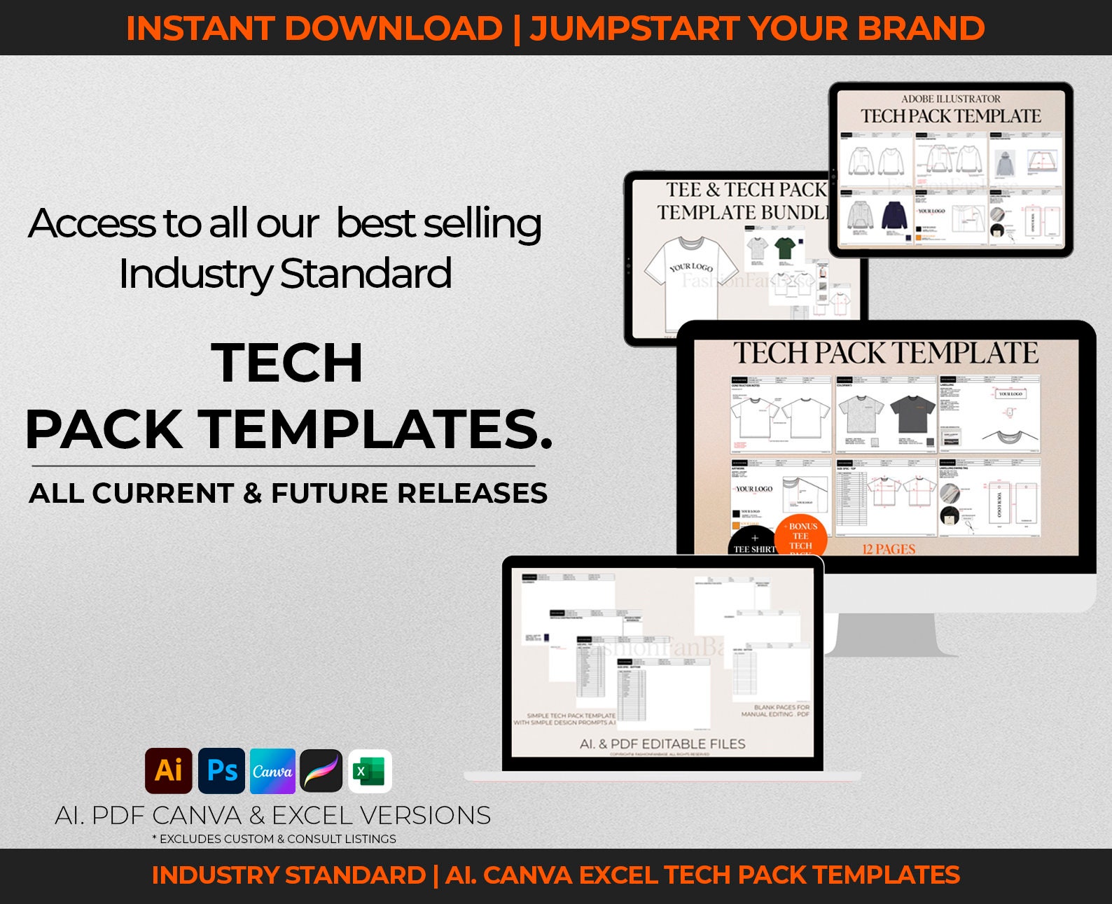 Streetwear Vector Fashion Tech Pack Template Men Fashion Design ...