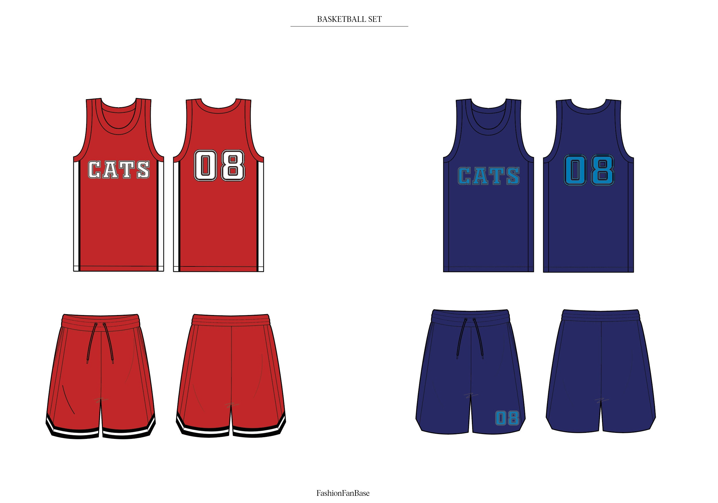Basketball Jersey Set Tech Drawing Mesh Short Drawing Streetwear Tech ...