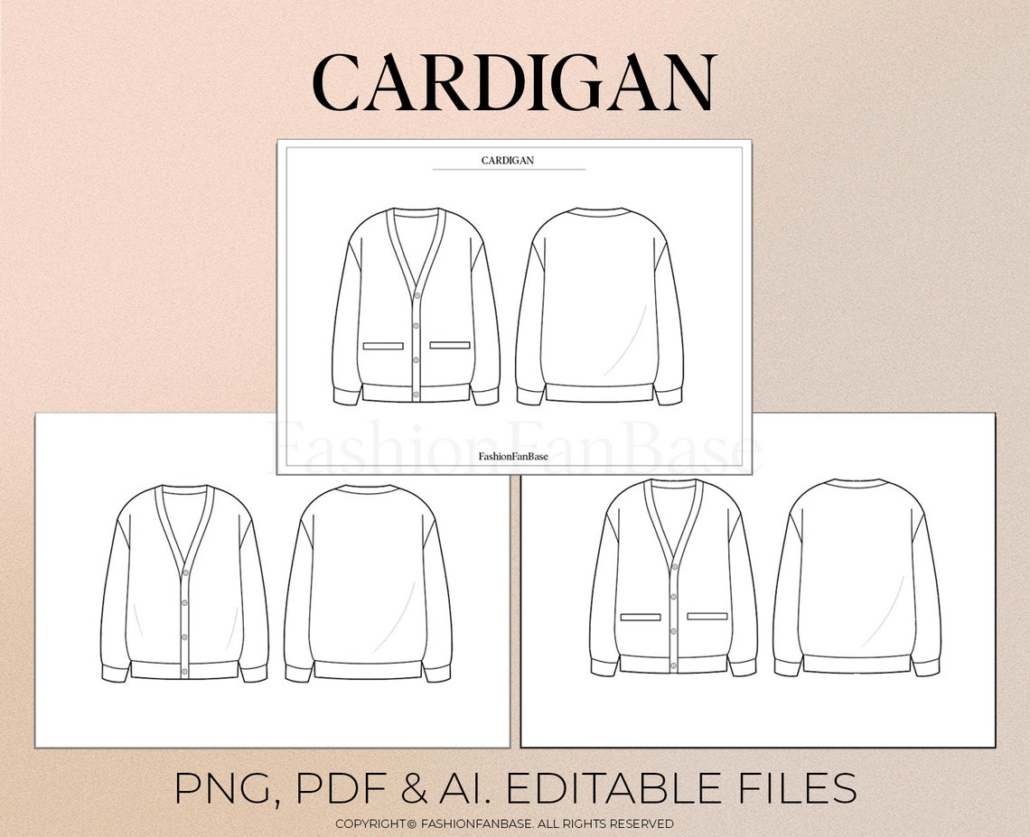 Cardigan Drawing Streetwear Vector Sweater Drawing Streetwear Tech Pack ...