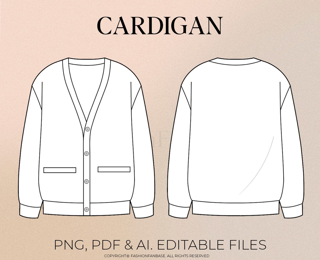 Cardigan Drawing Streetwear Vector Sweater Drawing Streetwear Tech Pack ...