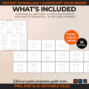 Womenswear Vector Dress Sketch Women's Casual Dress Tech Pack Template ...