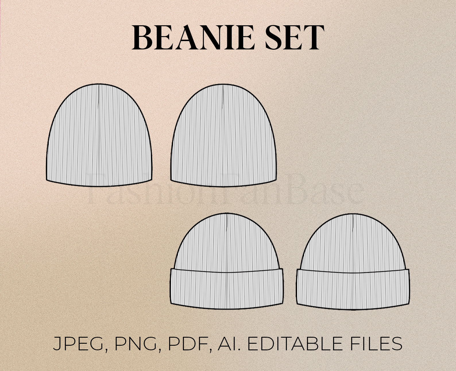 Beanie Drawing Stocking Cap Fashion Flat Streetwear Drawing - Etsy ...