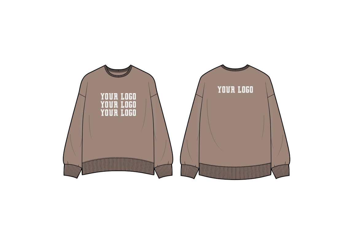 Crew Neck Jumper Tech Drawing Streetwear Vector Sweater Drawing ...