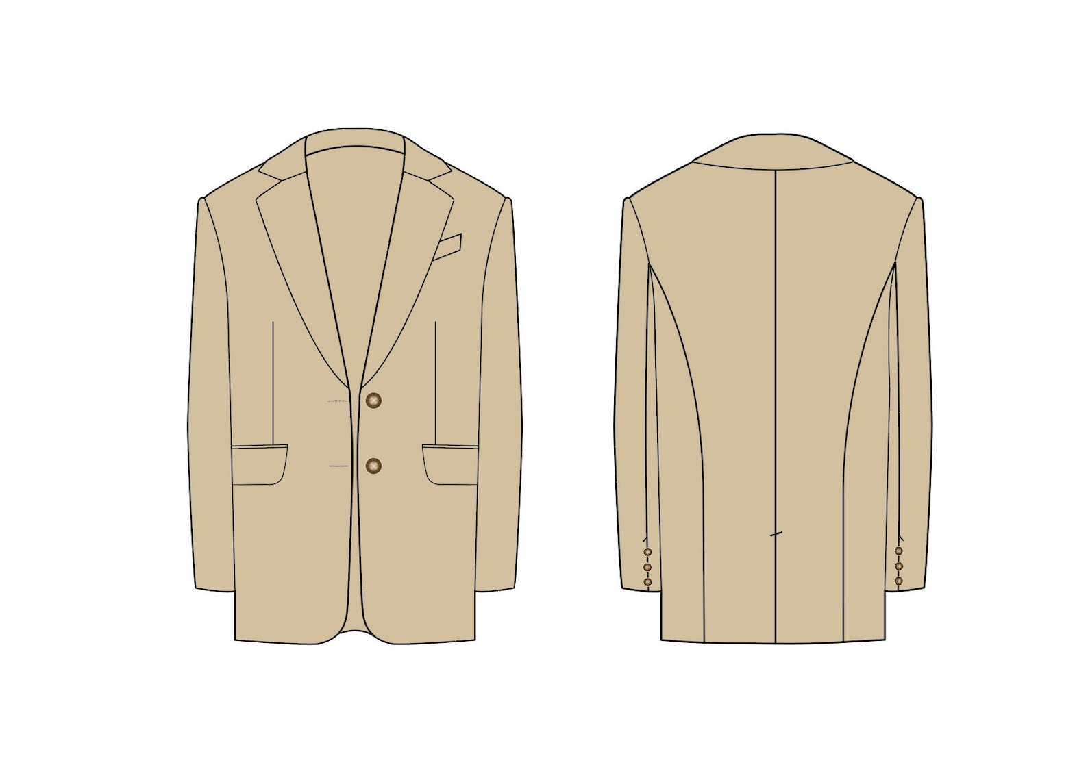 Oversized Blazer Drawing Unisex Jacket Sketch Streetwear Drawing Tech ...