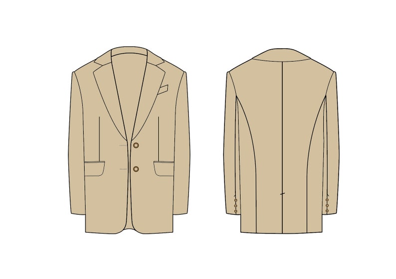 Oversized Blazer Drawing Unisex Jacket Sketch Streetwear Drawing Tech ...