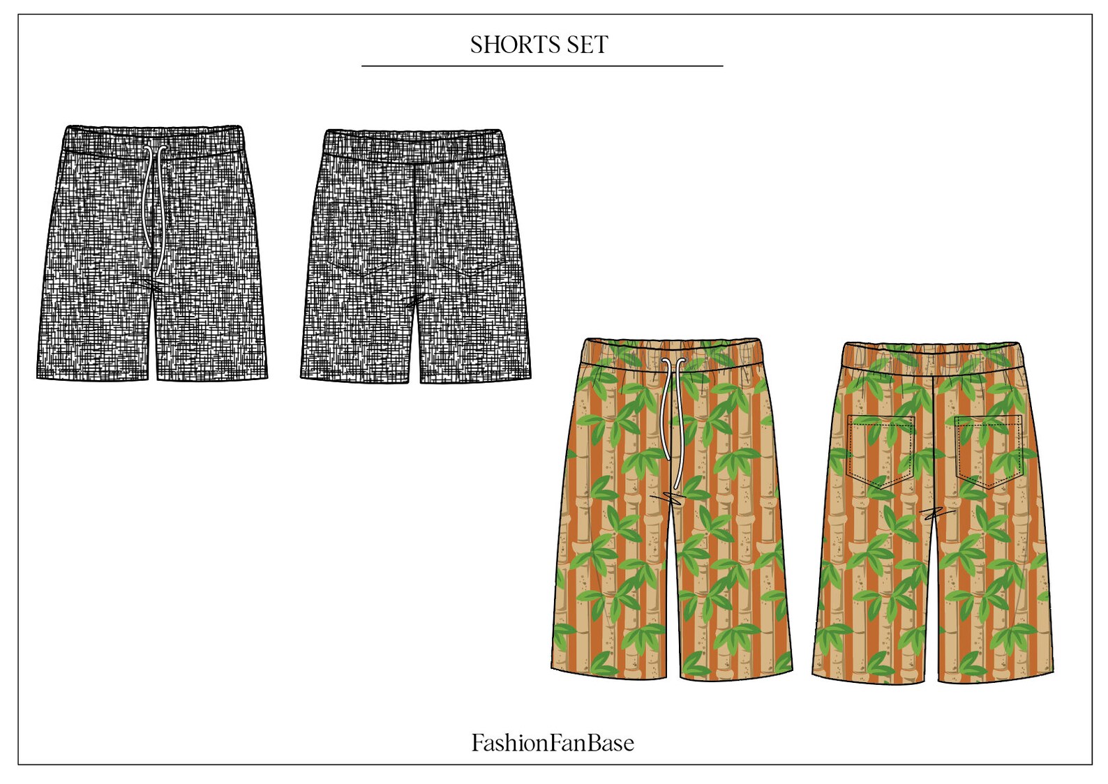Boardshort Drawing Walk Short Sketch Streetwear Vector Shorts Drawing ...