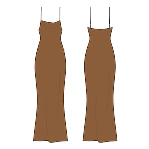 Slip Dress Drawing Cowl Neck Dress Tech Drawing Dress Drawing Evening ...