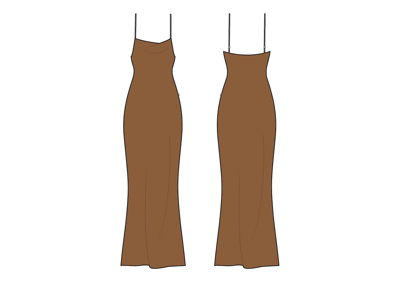 Slip Dress Drawing Cowl Neck Dress Tech Drawing Dress Drawing Evening ...