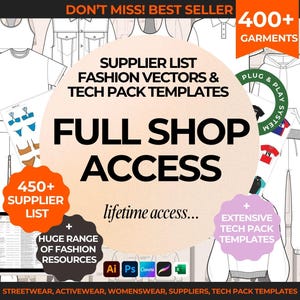 Fashion Tech Pack Template Google Sheet Excel Tech Pack Excel Fashion ...