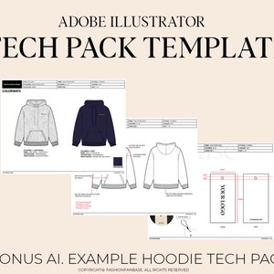 Fashion Tech Pack Template Kit Adobe Illustrator DIY Tech Pack - Etsy