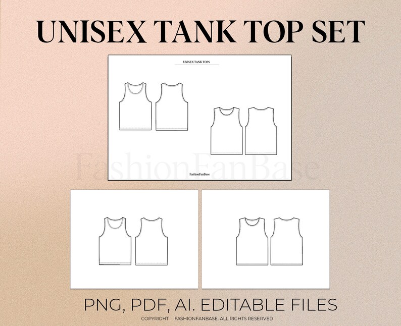 Unisex Tank Tech Drawings Tank Top Fashion Flat Singlet Drawing ...