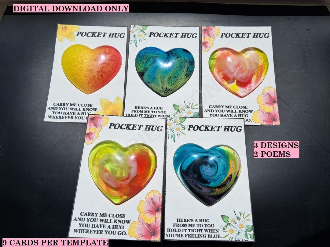 Printable Pocket Hug Templates PDF Files X 3 Instant Download ...
