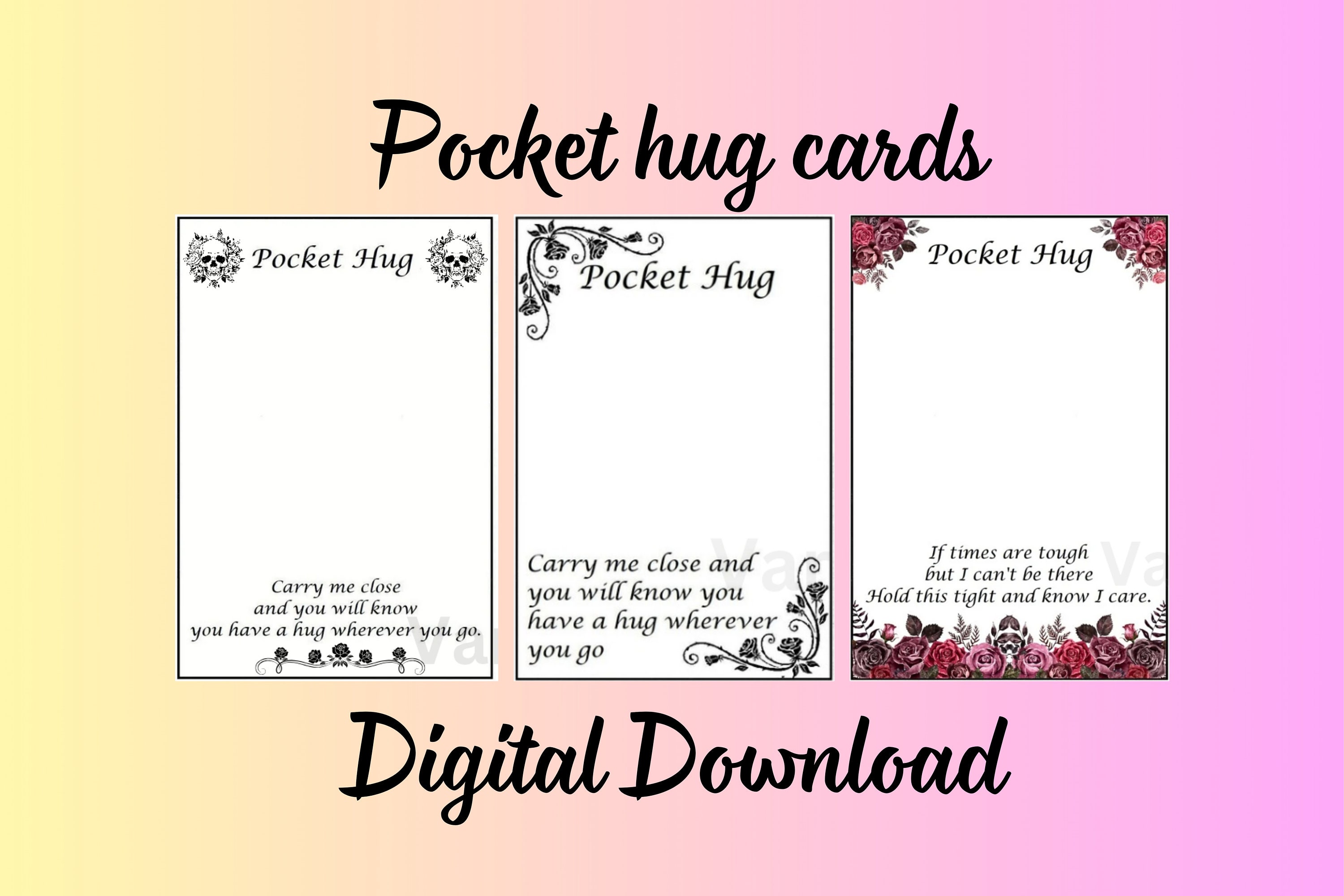 PDF File Instant Download: Printable Pocket Cards. Bundle Hugs Business ...