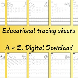 Printable Alphabet Trace Worksheets for Preschoolers - Phonics & Letter ...