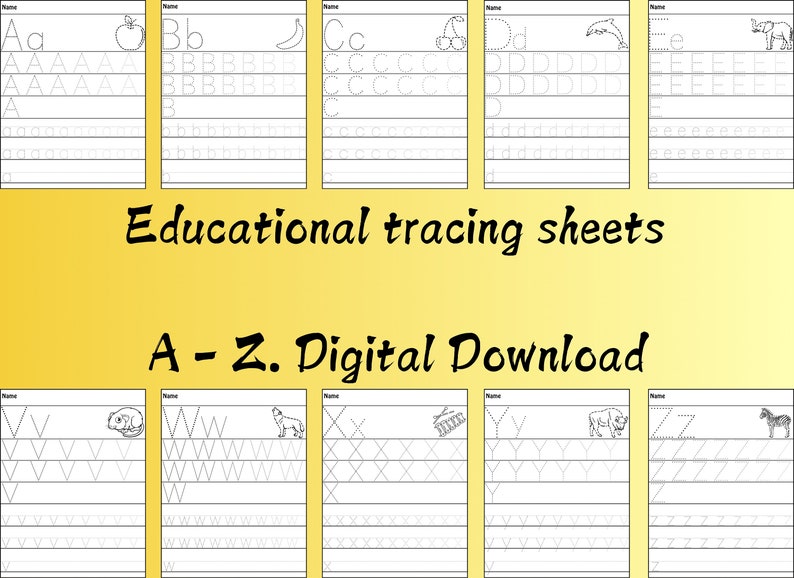 Printable Alphabet Trace Worksheets for Preschoolers - Phonics & Letter ...