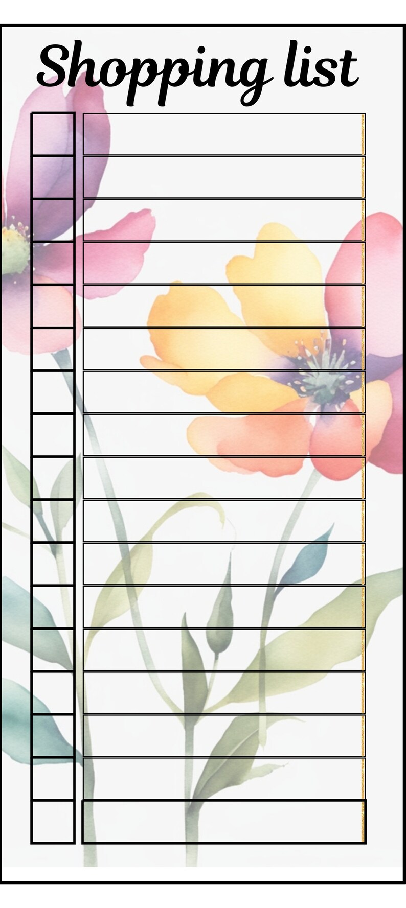 Simple Grocery List Template Printable, Food Shopping List, Grocery ...